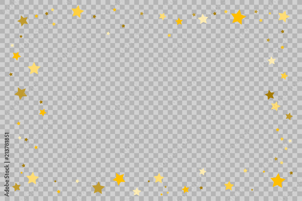 Gold star frame isolated on a transparent background. Vector flat ...