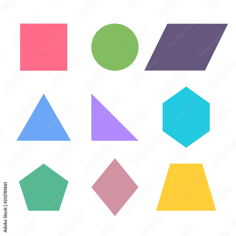 Geometric figures: square, circle, triangle, rectangle, rhombus and ...