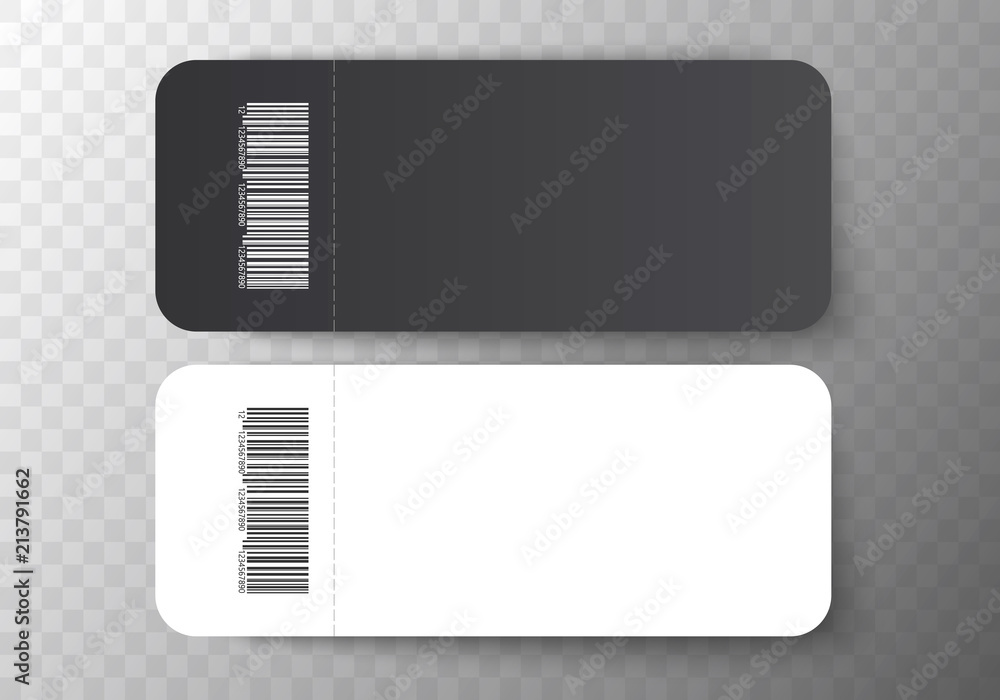Set ticket template. isolated on a transparent background. Abstract ...