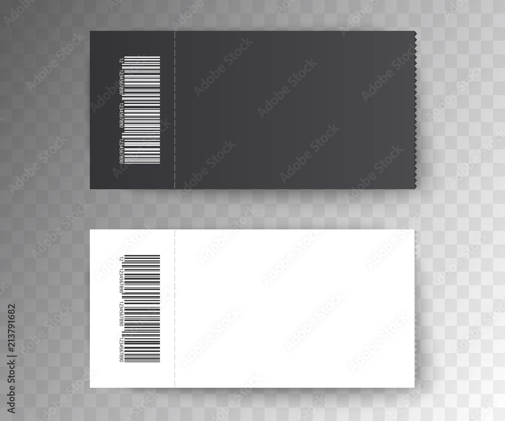 Set ticket template. isolated on a transparent background. Abstract ...