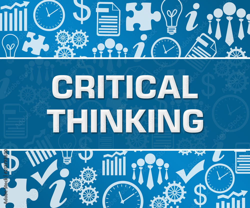 Critical Thinking Business Symbols Texture Blue Background Square Stock ...
