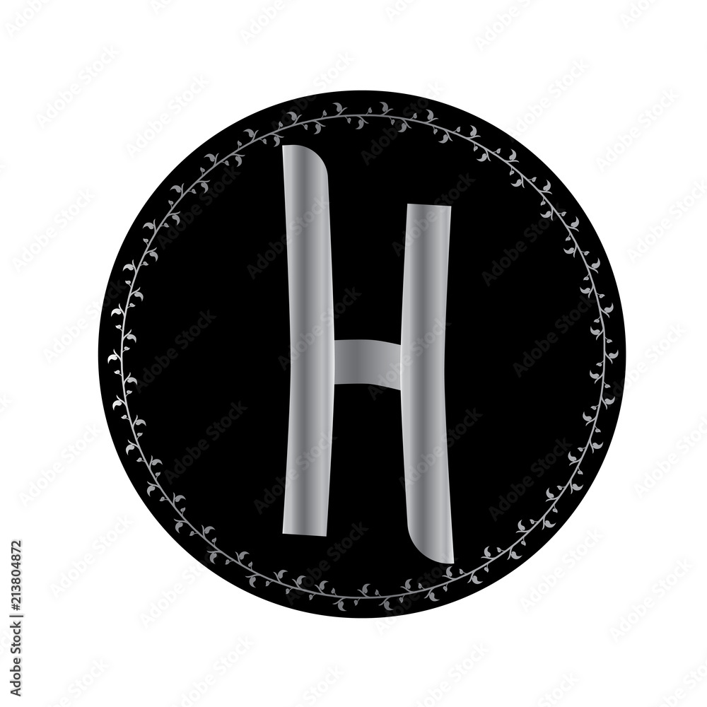 H Letter In Silver