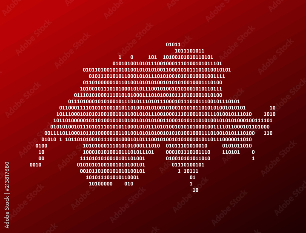 Switzerland white map with binary code on red background vector Stock ...