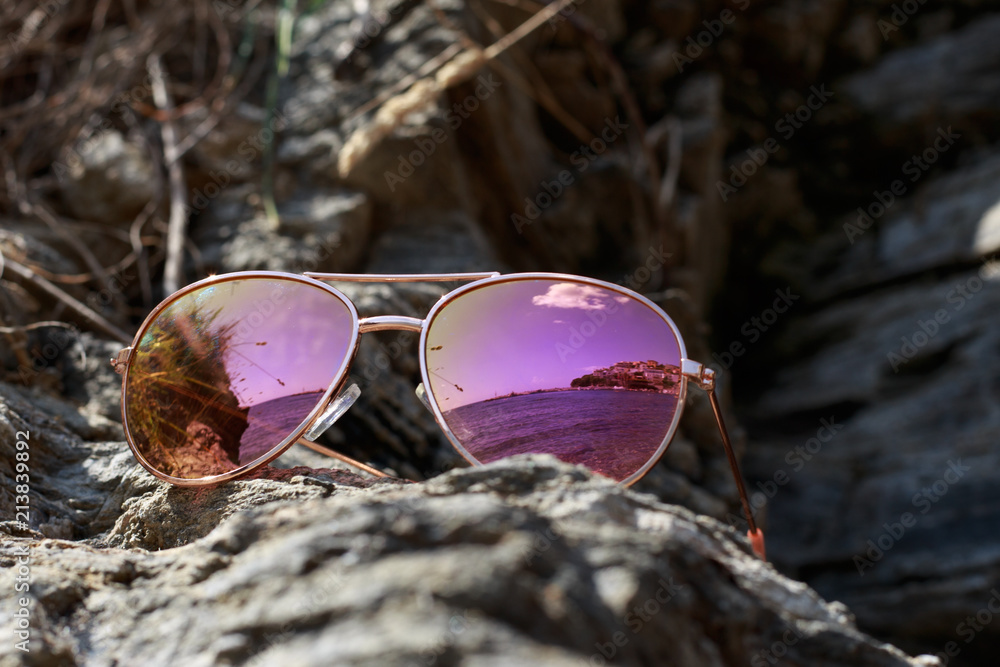 Sunglass Reflection Beach