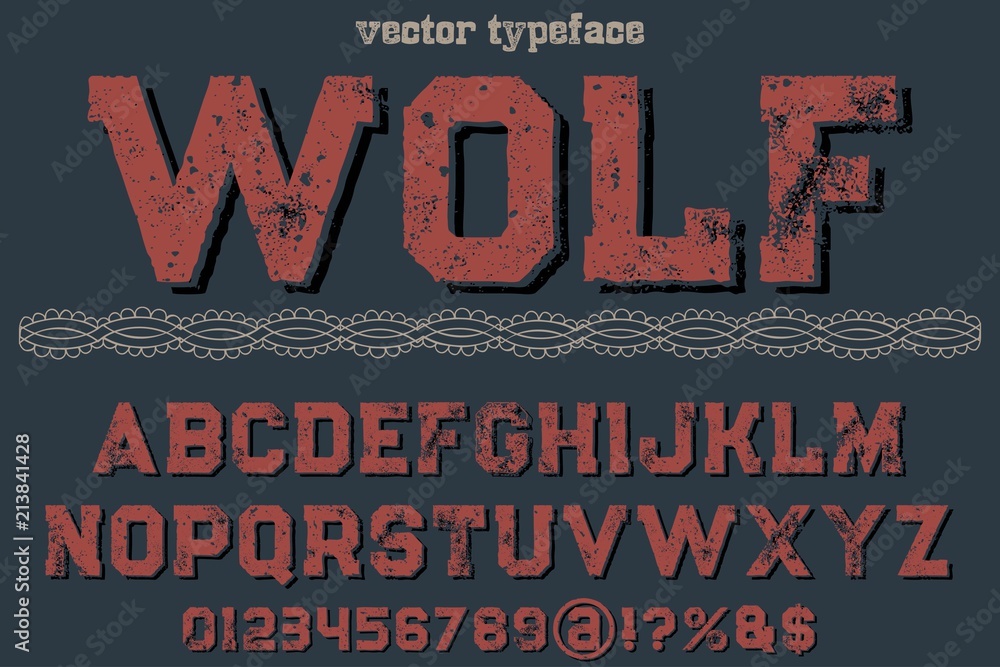 vintage font typeface handcrafted vector named gray wolf vintage font ...