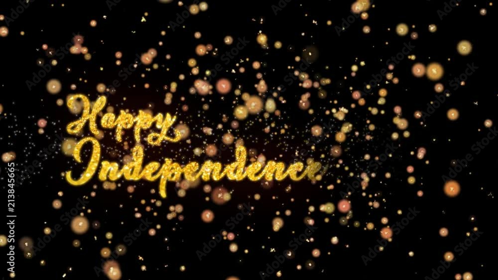 Happy Independence Day Abstract particles and fireworks greeting card ...