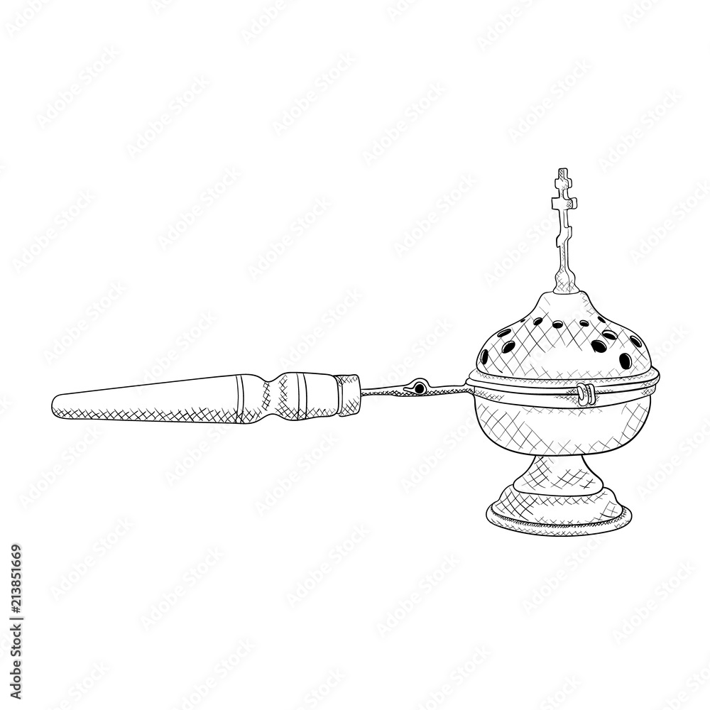 Christian Hand Censer. Vector. Stock Vector | Adobe Stock