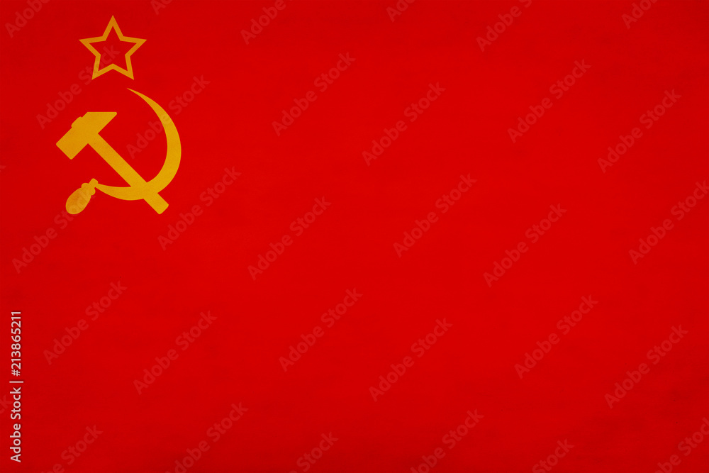 red flag of the Soviet Union in vintage style Stock Photo | Adobe Stock