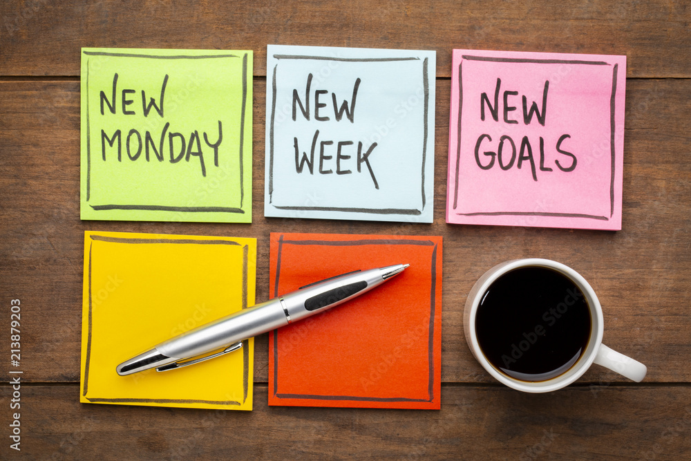 new Monday, week and goals Stock Photo | Adobe Stock