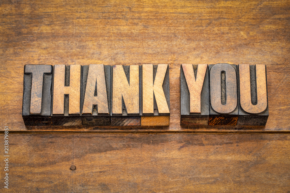 thank you word abstract in vintage wood type Stock Photo | Adobe Stock