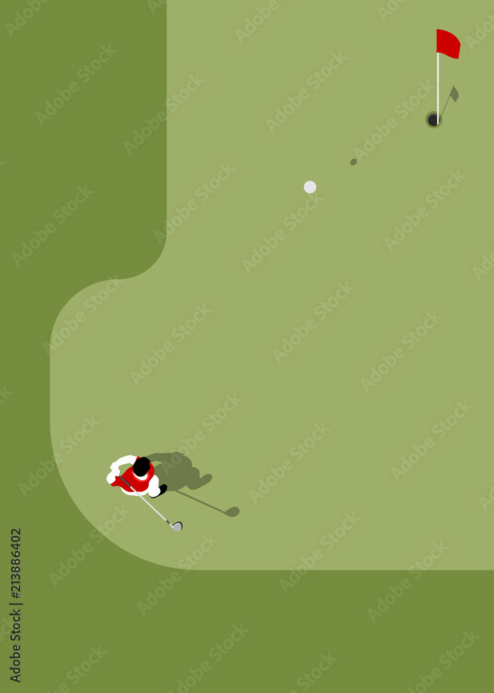 Aerial view of a golf course Stock Vector | Adobe Stock