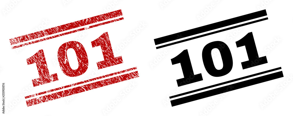 101 stamp seal print with red distress and clean black version. Red ...