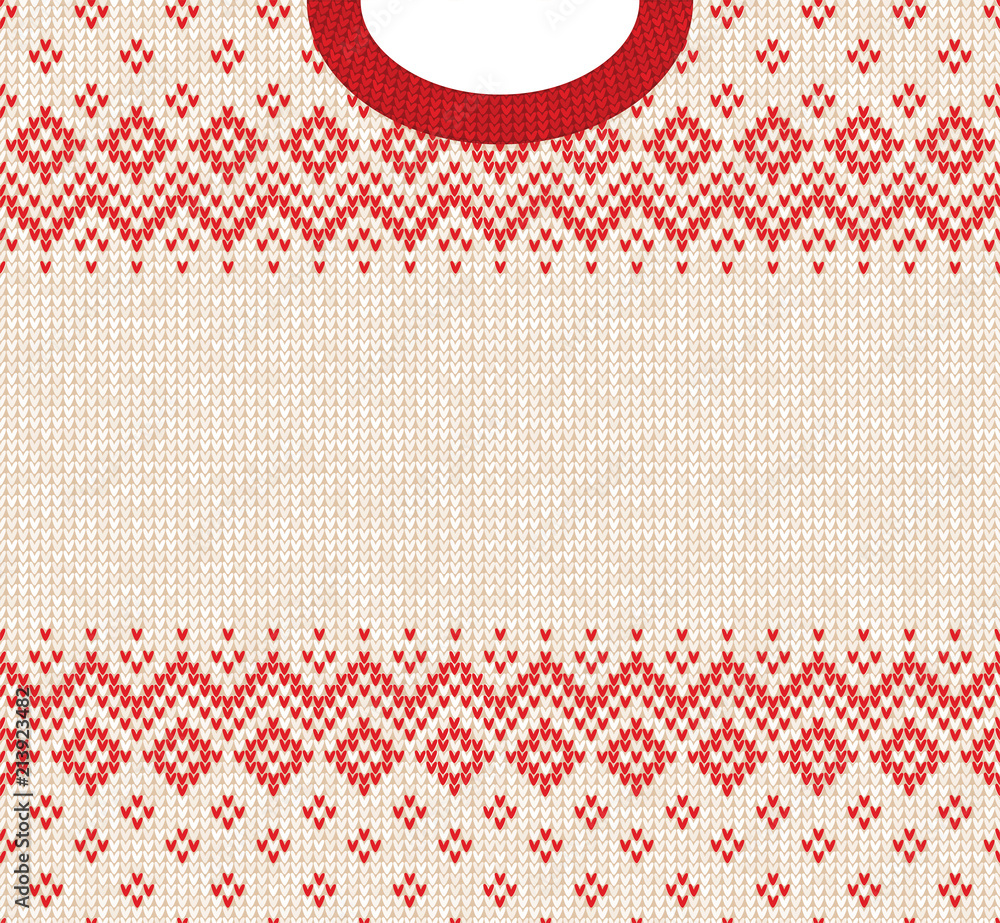 Ugly sweater Merry Christmas and Happy New Year greeting card frame ...