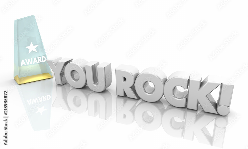 You Rock Award Prize Winner Competition Top Performer 3d Illustration ...
