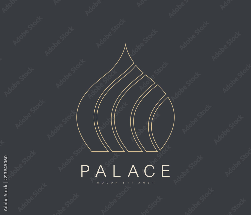 Simple Luxury Islamic Dome Palace Logo. Premium Vector Template ...