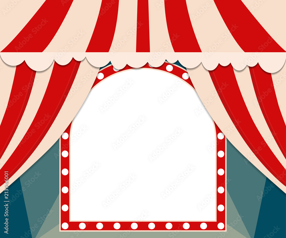 Poster Template with retro circus banner. Design for presentation ...