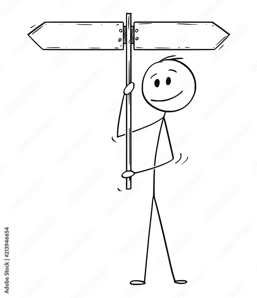 Cartoon stick drawing conceptual illustration of man or businessman ...