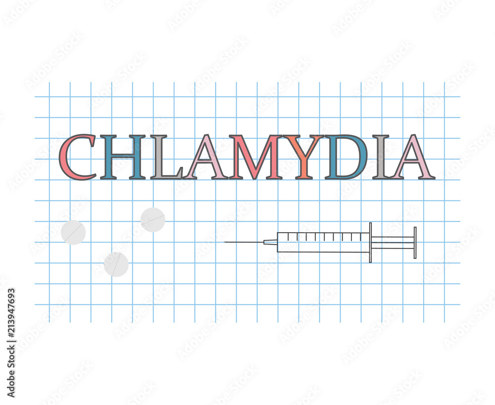 chlamydia word on checkered paper sheet- vector illustration Stock ...