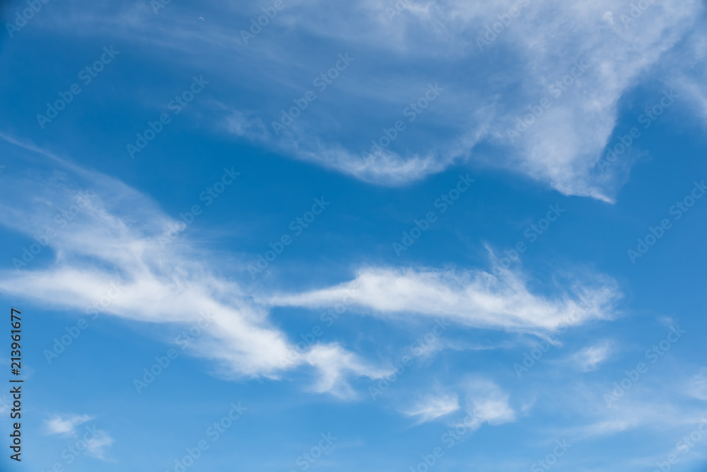 Cirrostratus cloudscape or Fluffy cirrus clouds on blue sky, Beautiful ...