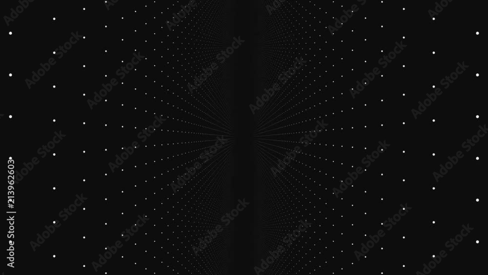 Moving through abstract fractal point matrix lattice. Moving infinite ...