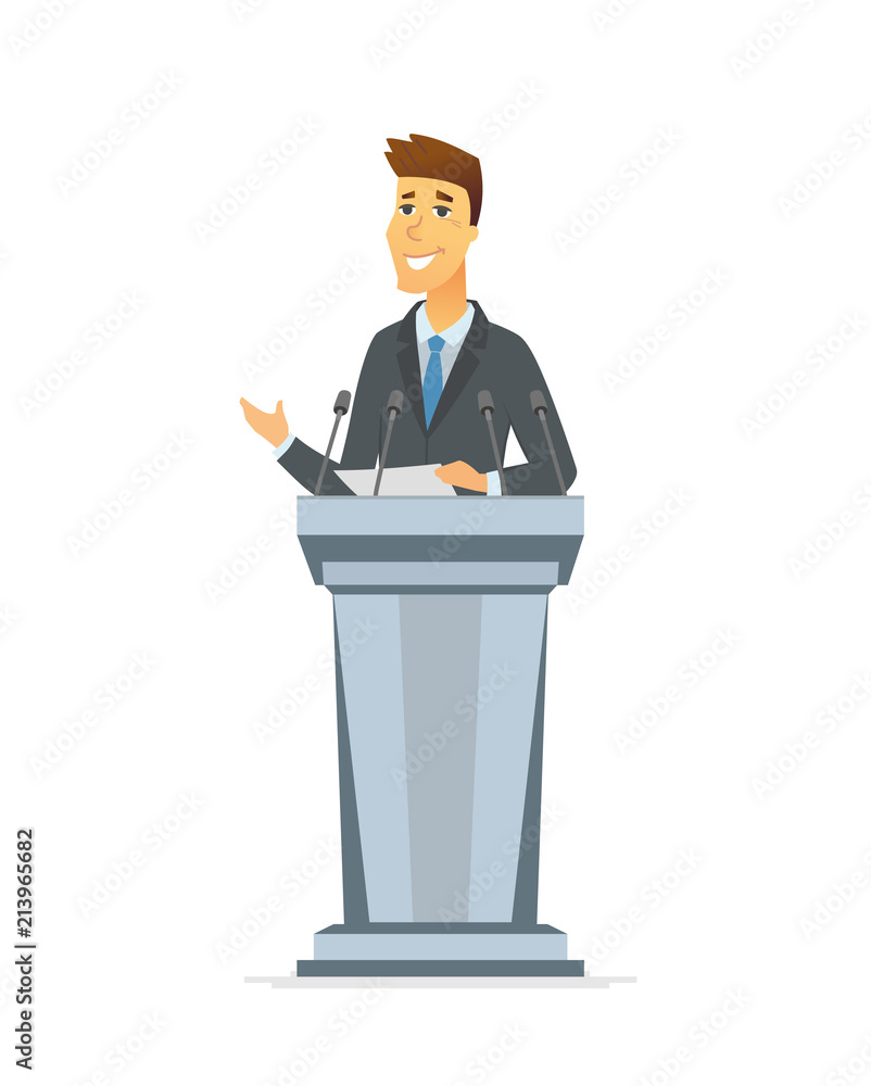 Young politician - cartoon people character isolated illustration Stock ...