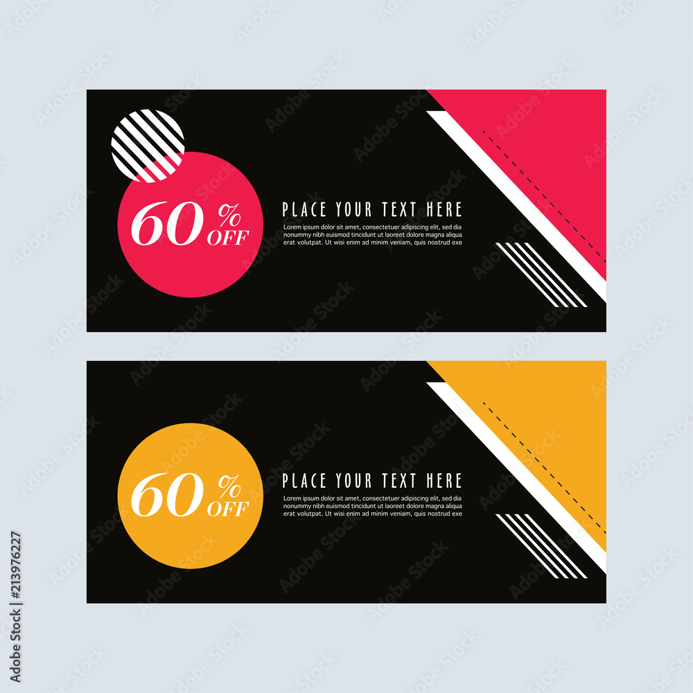 Sal banner design. Red and black banner. Brochure template. Simple sale ...