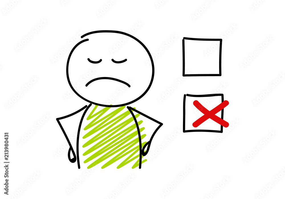 Cartoon stickman with checkboxes. Vector. Stock Vector | Adobe Stock