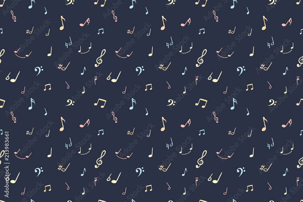 Dark Blue Music Notes