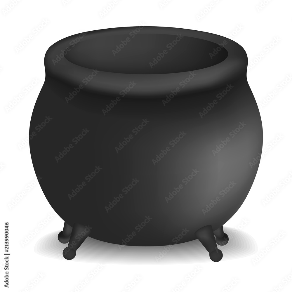 Halloween cauldron mockup. Realistic illustration of halloween cauldron ...