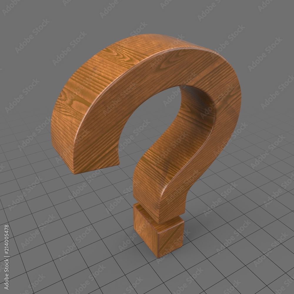 Wooden question mark Stock 3D asset | Adobe Stock