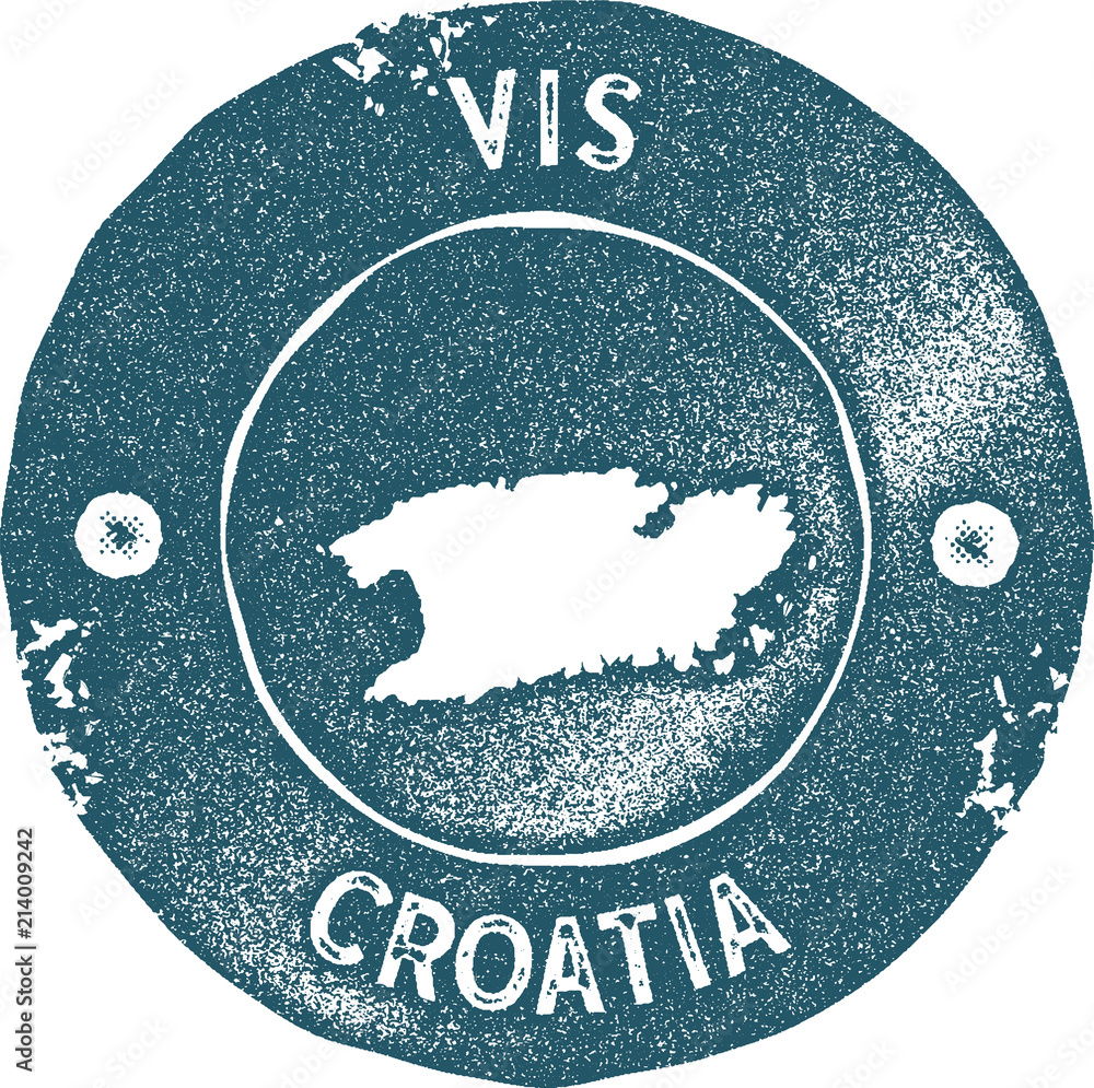 Vis map vintage stamp. Retro style handmade label, badge or element for ...