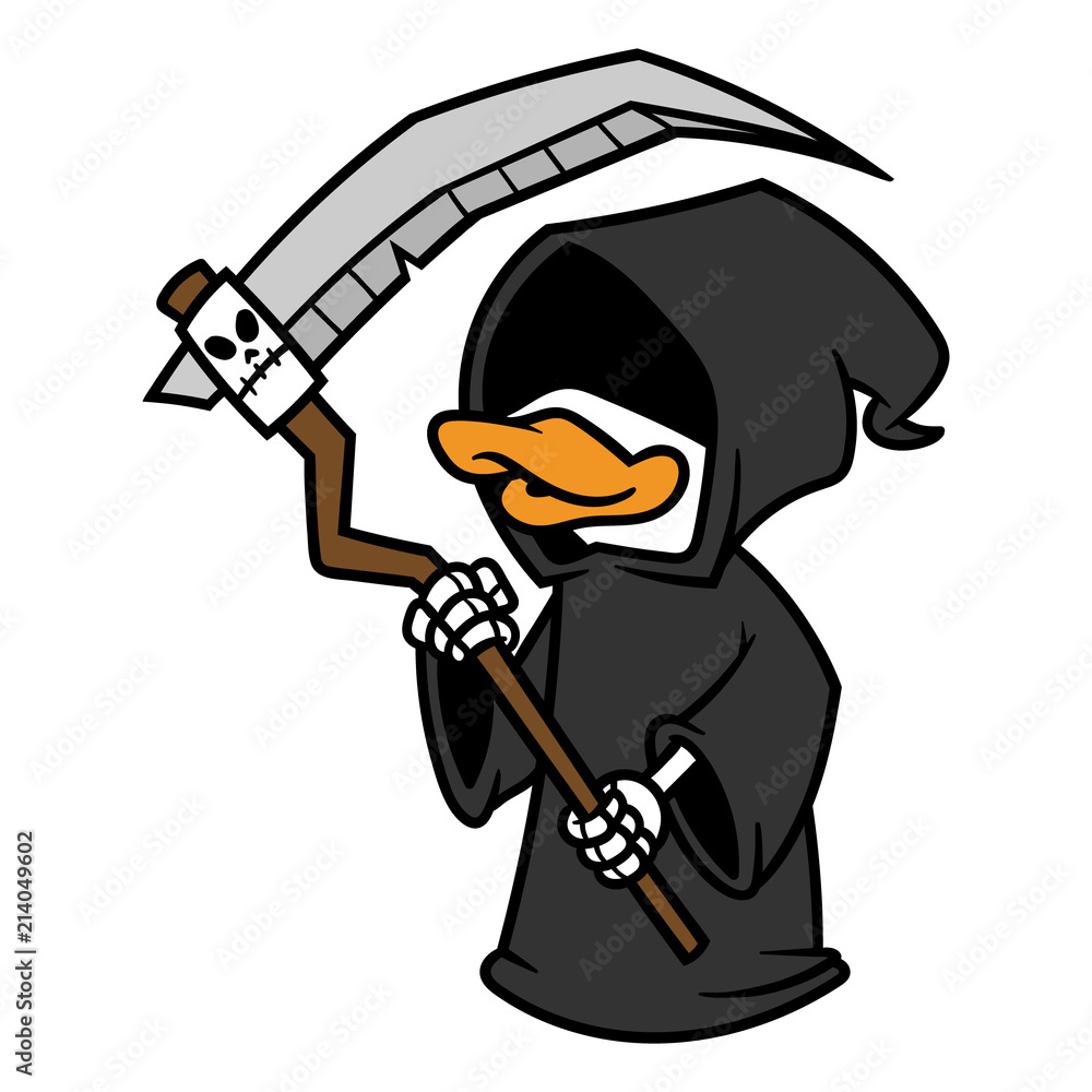 Cartoon Grim Reaper Duck Stock Vector | Adobe Stock