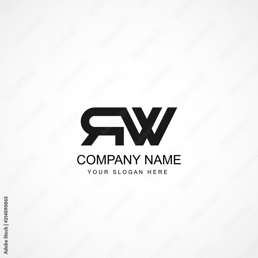 Initial Letter RW Logo Template Design Stock Vector | Adobe Stock