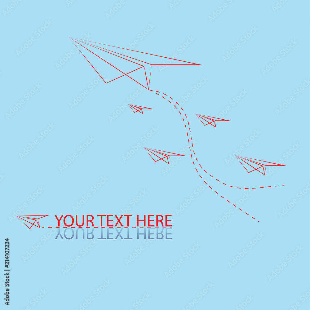 Paper airplane background vector illustration. Stock Vector | Adobe Stock