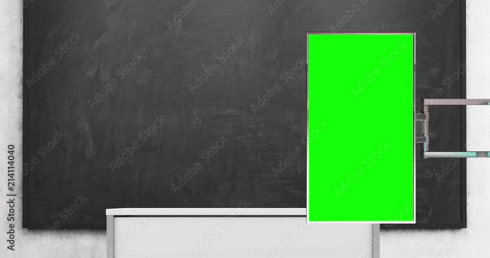 Classroom Chalkboard Virtual Set Background for Green Screens Stock ...
