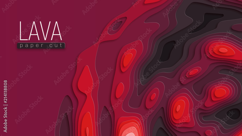 Lava paper cut background Stock Vector | Adobe Stock