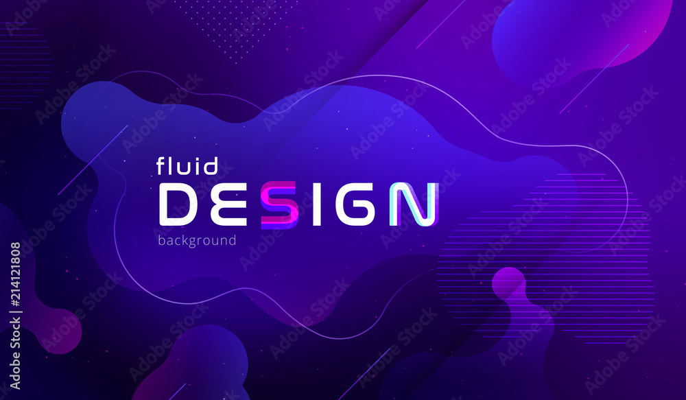 Gradient fluid background design layout for banner or poster. Cool 3d ...