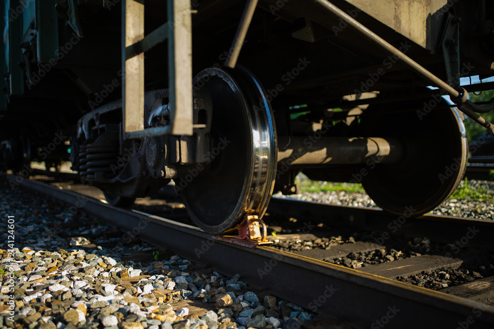 railroad cars loaded with coal, the train transports coal. loading of ...