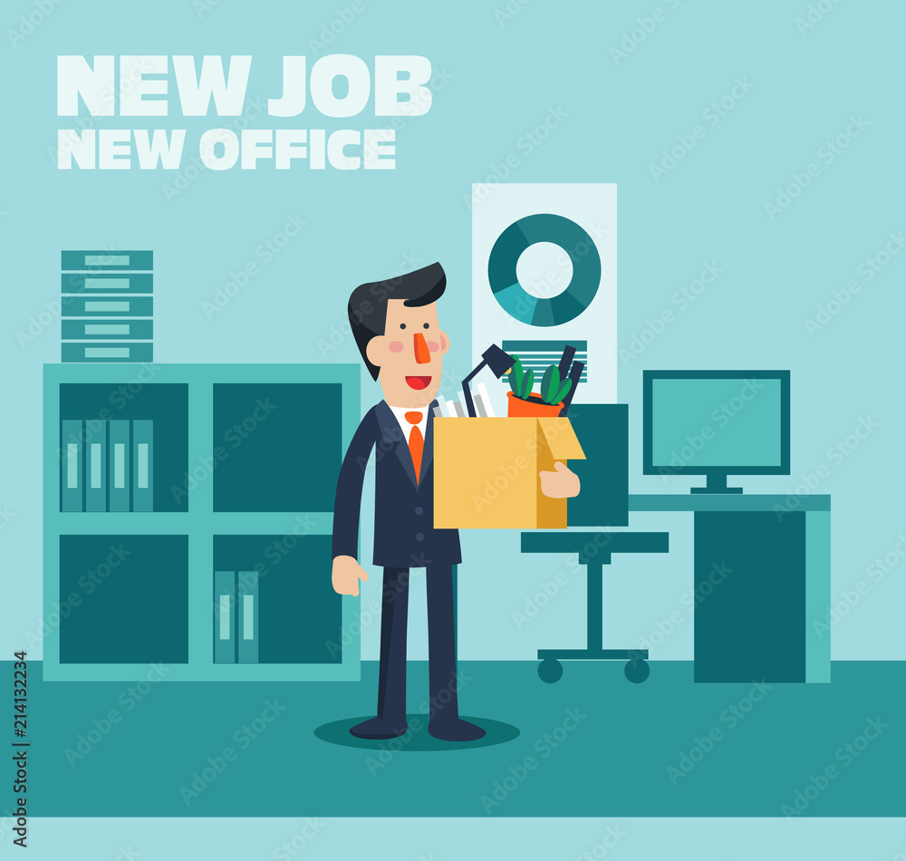 Vecteur Stock Welcome To The New Job Vector Business Concept vecteur-stock-welcome-to-the-new-job-vector-business-concept
