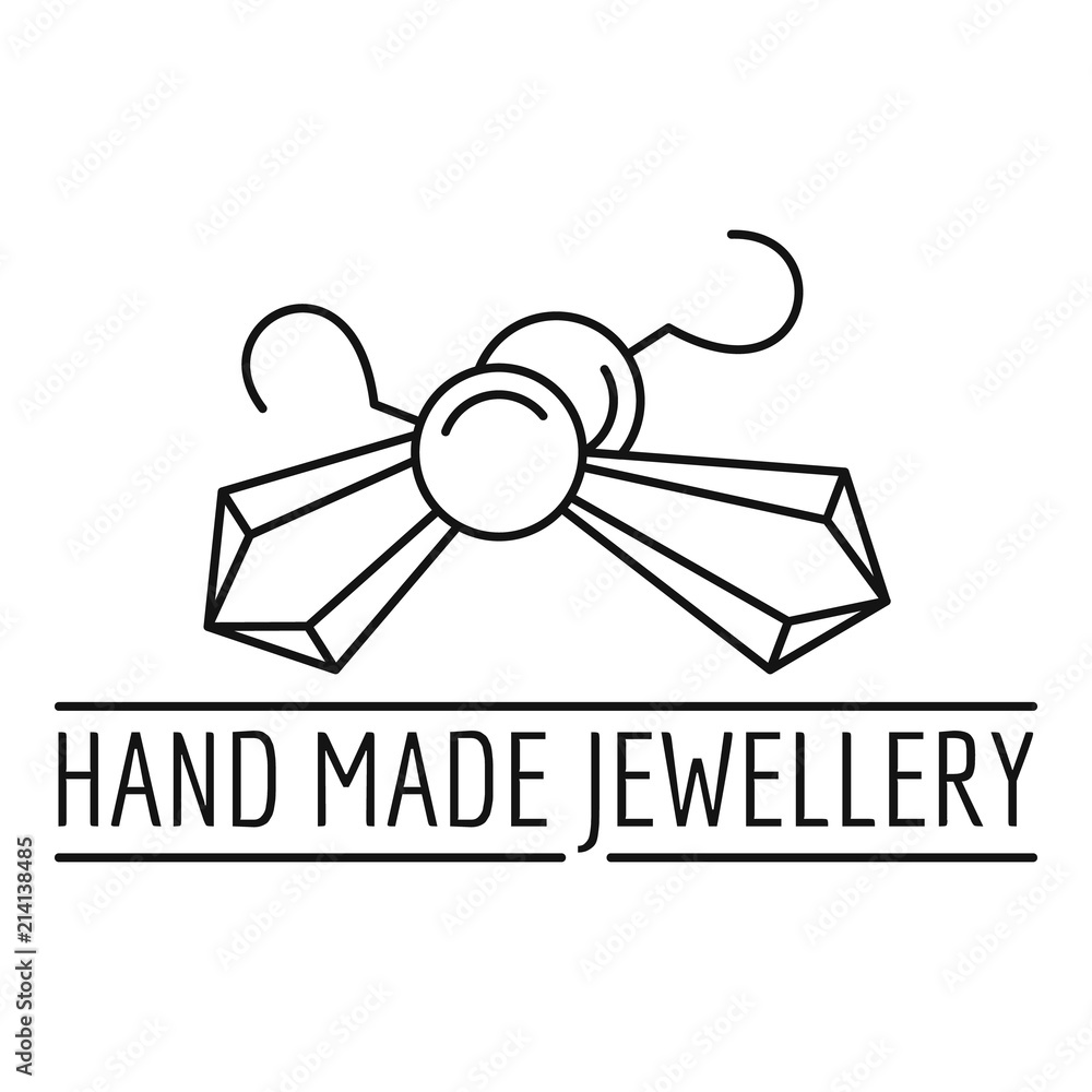 Hand made jewellery logo. Outline illustration of hand made jewellery ...