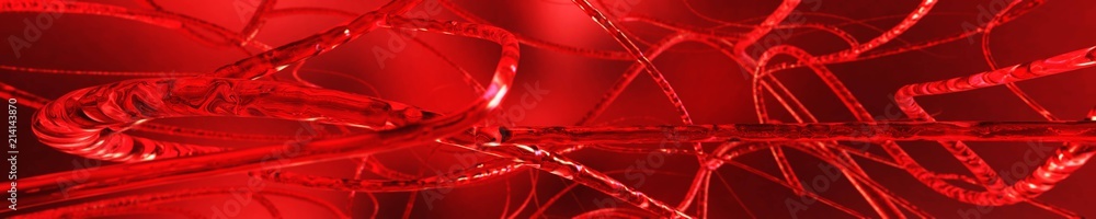 Blood vessels. Circulatory system. Medical background. 3D rendering ...