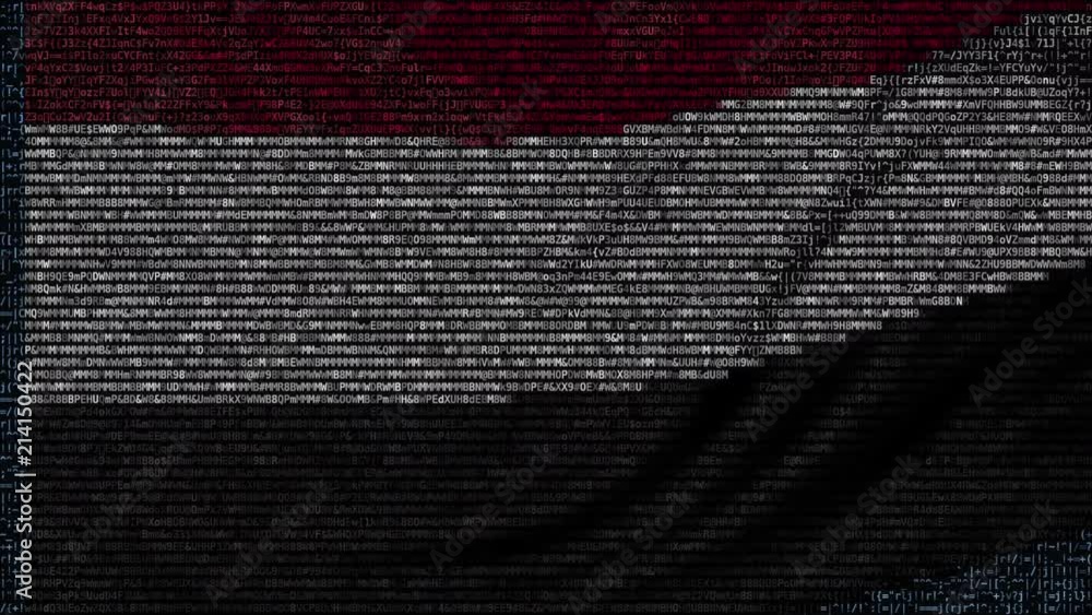 Waving flag of Yemen made of text symbols on a computer screen ...