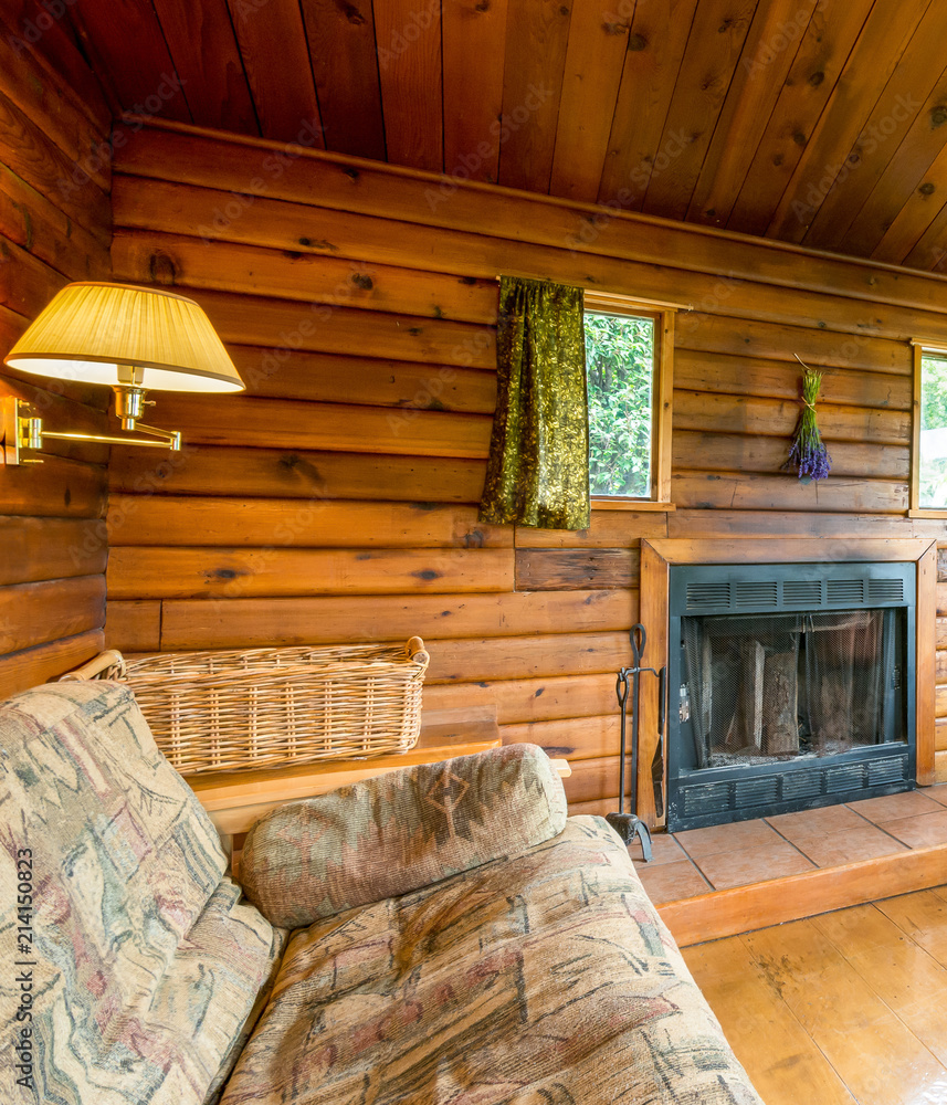 Cozy Log Cabin Interior