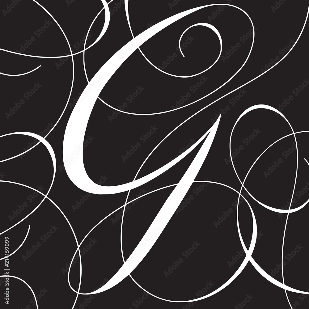 Calligraphy Initial Capital Letter G Stock Illustration | Adobe Stock