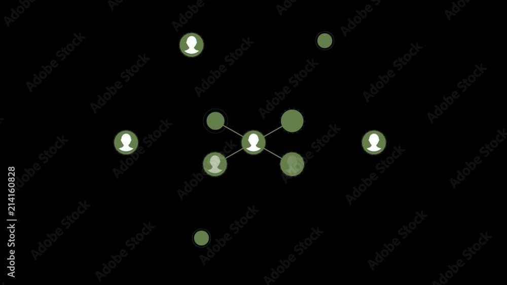 Social Network People Icon Link Connection Technology Loop Animation ...