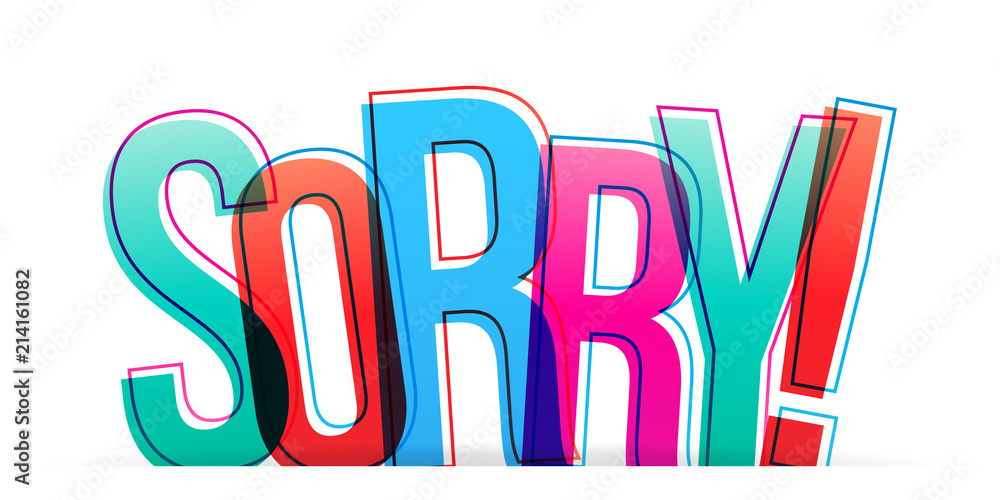 Sorry! Isolated vector illustration word Stock Vector | Adobe Stock