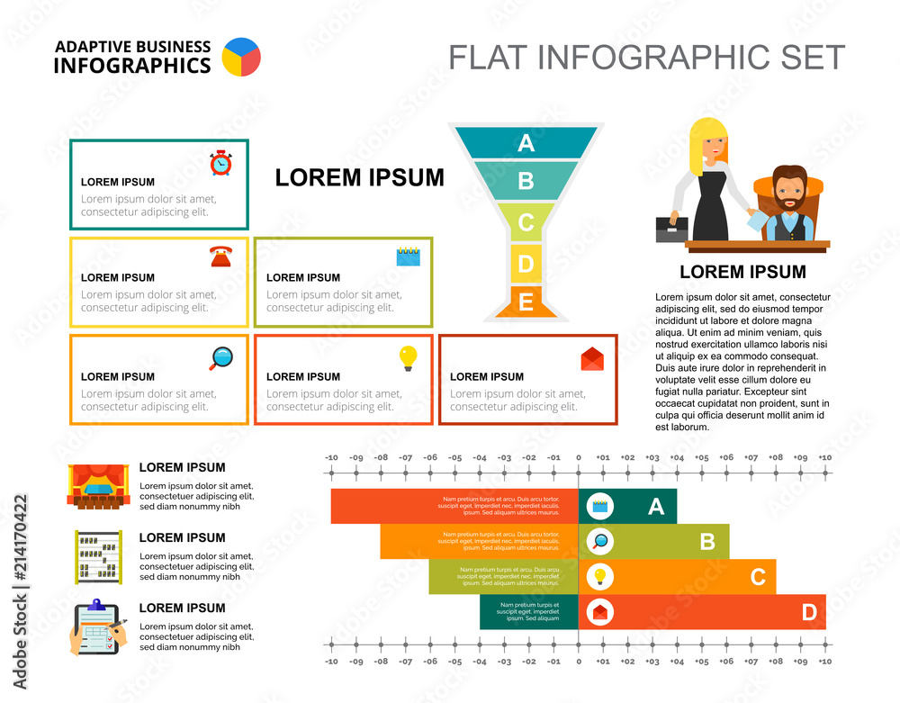 Business strategy bar chart template for presentation. Business data ...