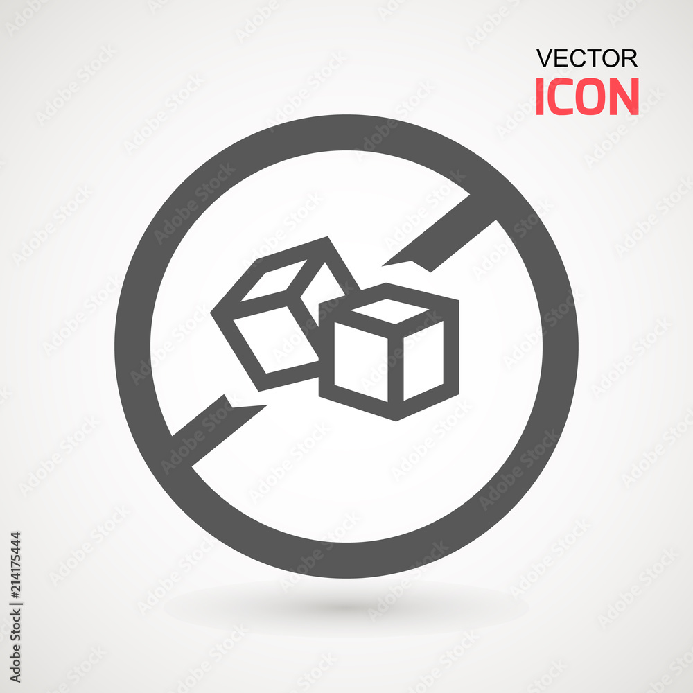 No Sugar free vector icon. Vector sugar cubes in circle icon for no ...