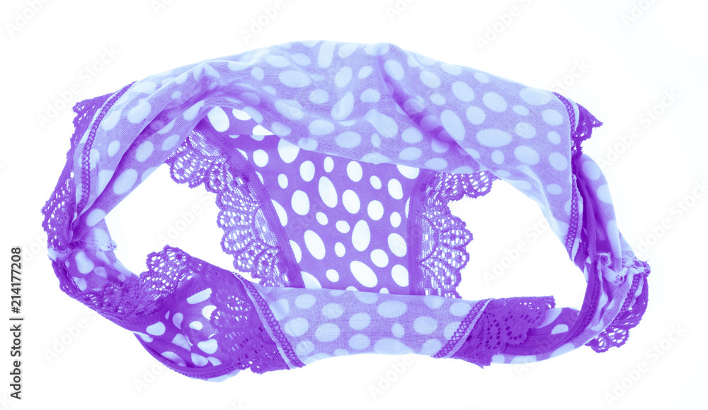 Beautiful female purple panties isolated on white background. Sexy ...