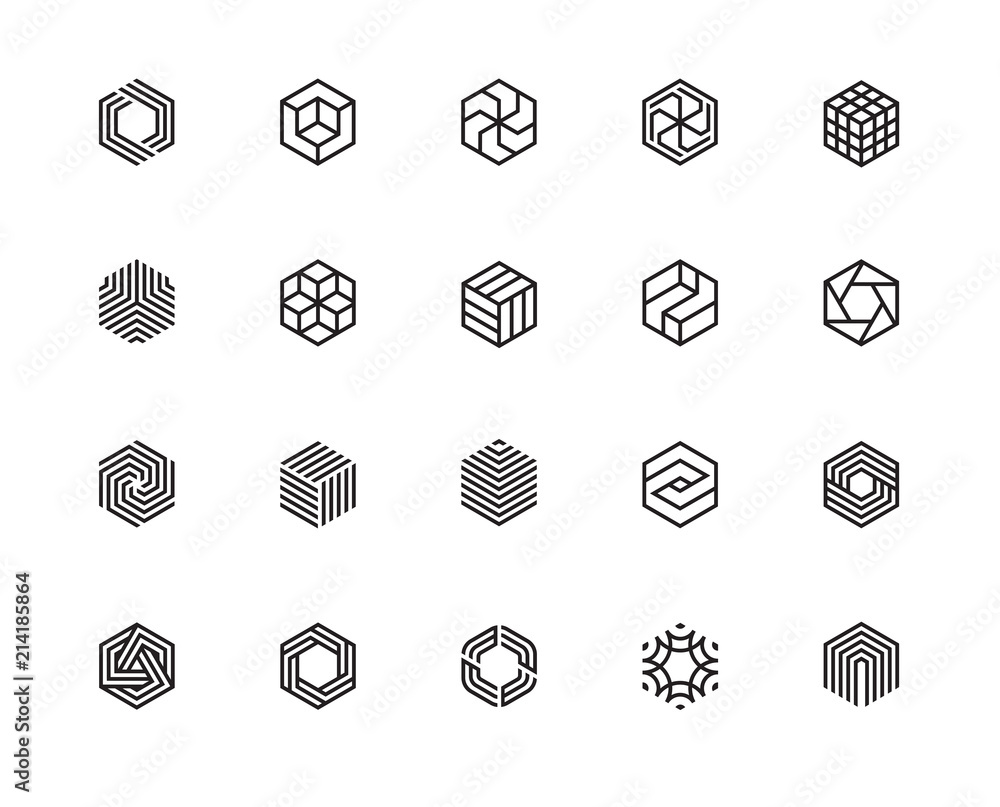 Geometric Shape, Hexagon, Six, Logo, Design Concept, Creative Symbol ... Geometric Shape, Hexagon, Six, Logo, Design Concept, Creative Symbol ...